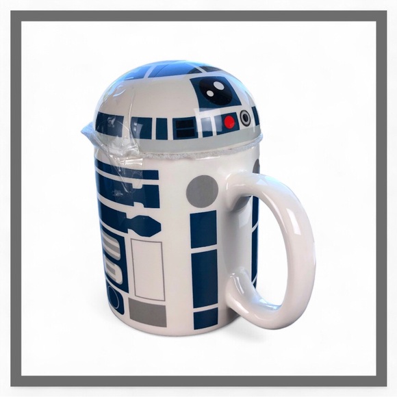 Disney | Other | Star Wars R2d2 Covered Ceramic White Mug With Lid ...